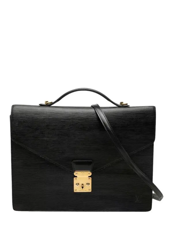 LOUIS VUITTON 1994 Epi Porte Documents Bandouliere Business Bag - Black