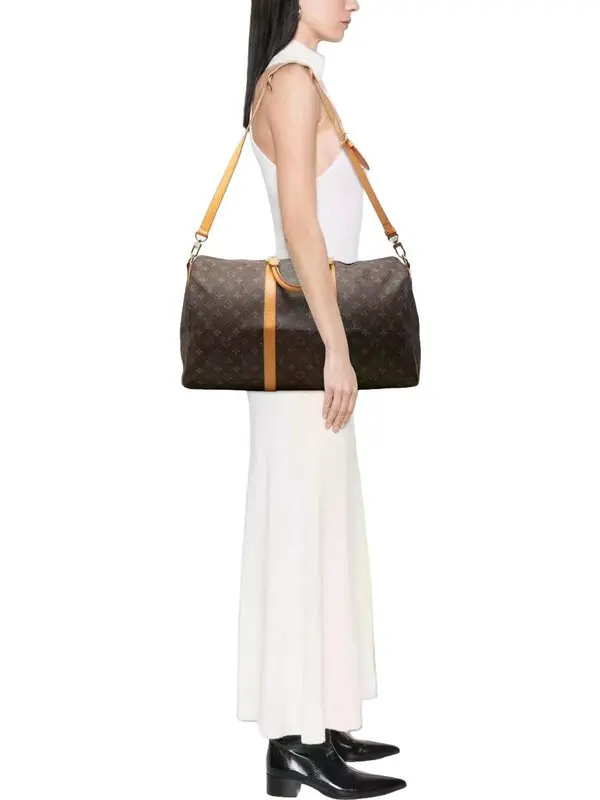 LOUIS VUITTON 2000 Monogram Keepall Bandouliere 50 Travel Bag - Brown