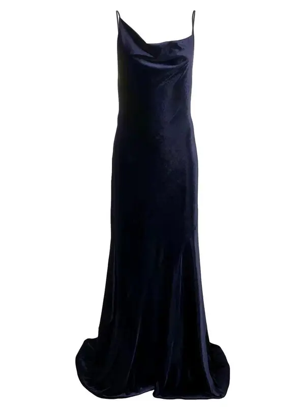 Philosophy Di Lorenzo Serafini Cowl-neck Sleeveless Gown - Blue