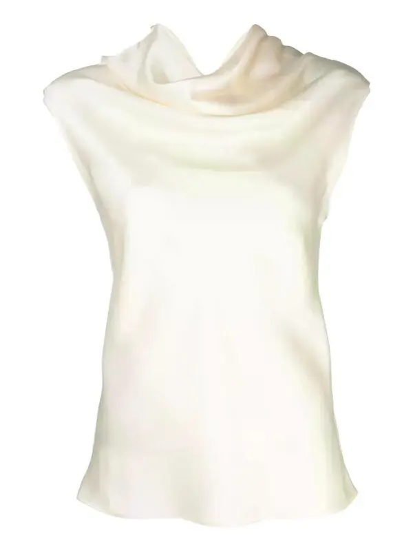 Philosophy Di Lorenzo Serafini Satin Mock-neck Blouse - Neutrals
