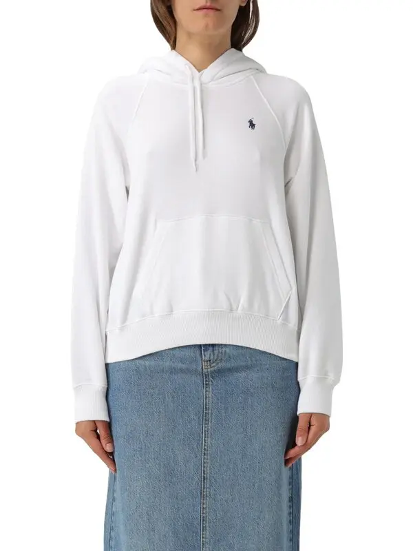 Polo Ralph Lauren Embroidered Logo Hooded Sweatshirt - White
