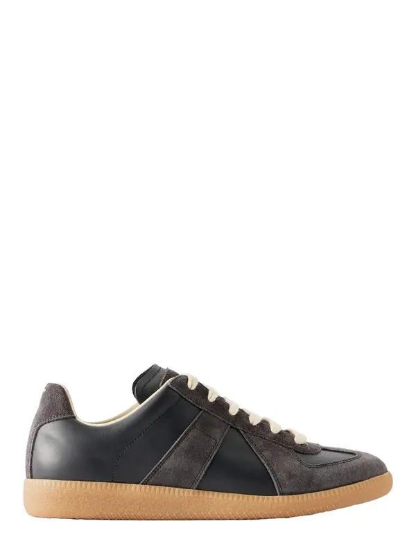 MAISON MARGIELA Replica Suede And Leather Sneakers - Brown