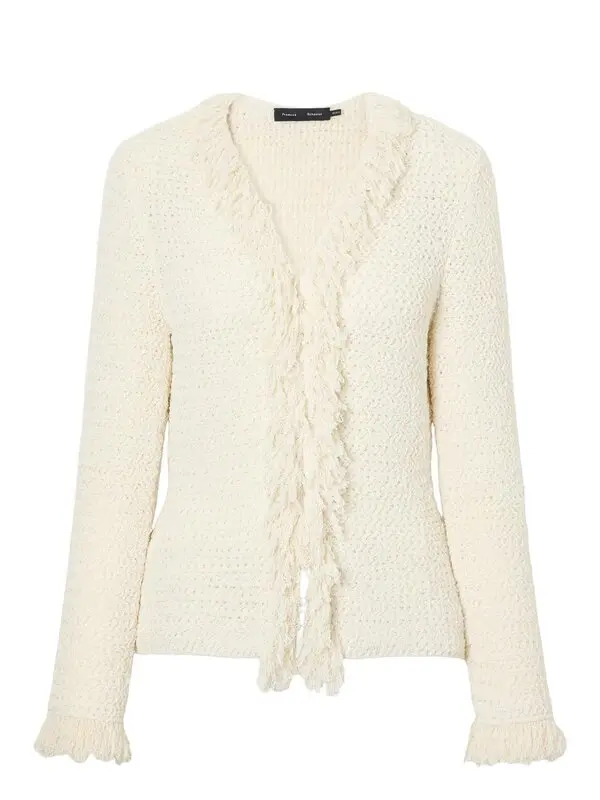 Proenza Schouler Nilo Textured-jacquard Wool-blend Cardigan - Neutrals