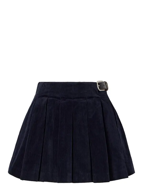 Sea Garrett Pleated Stretch-cotton Corduroy Mini Skirt - Blue