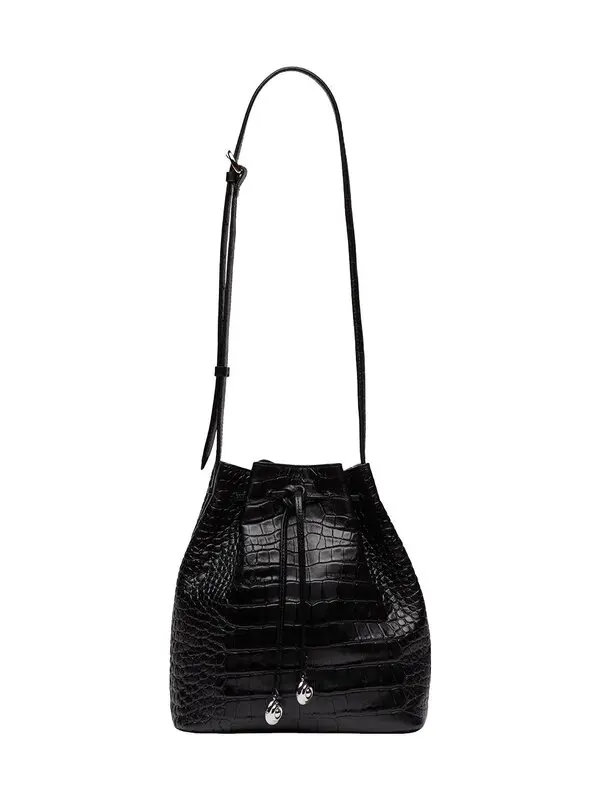 LIFFNER Charm Bucket Small Croc Effect - Black