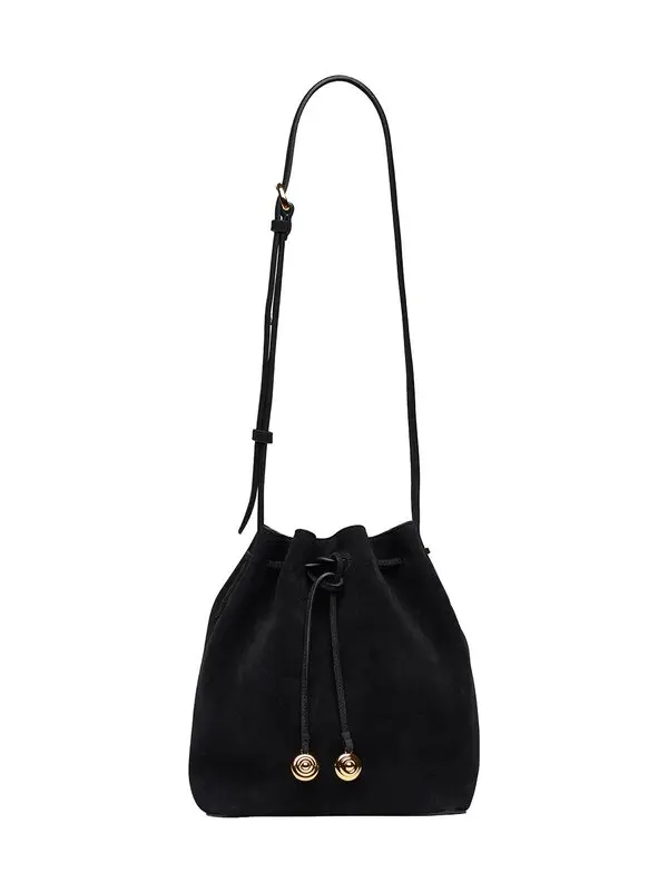 LIFFNER Charm Bucket Small Suede Bag - Black