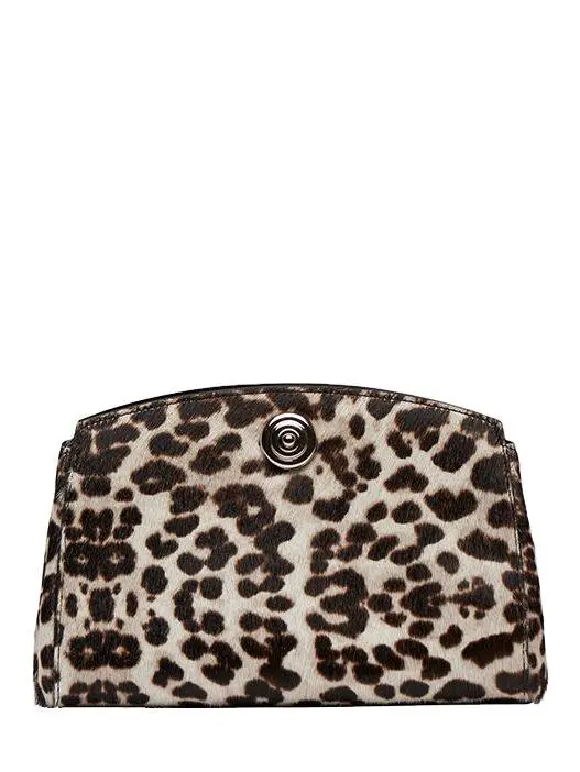 LIFFNER Pushlock Clutch With Snow Leopard Print - Multi