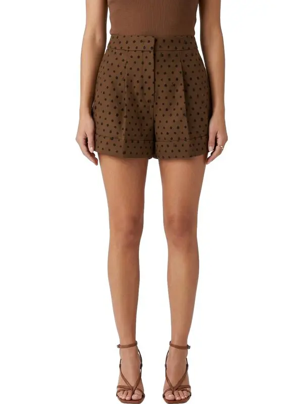 Fendi Polka Dot Wool Blend Shorts - Black