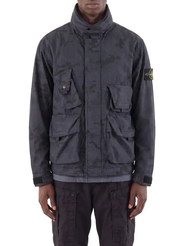 Stone Island Faded Camo Ripstop Jacket - Blue 1