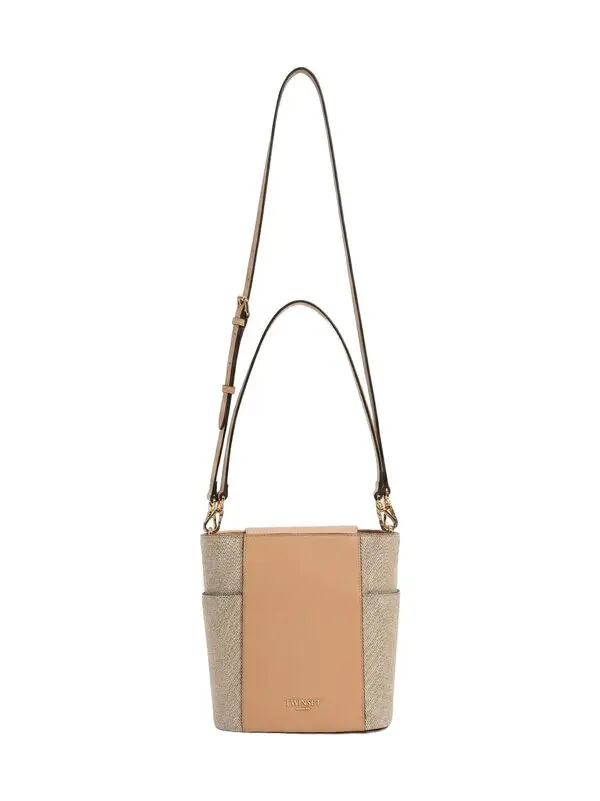 TWINSET Twill And Faux Leather Bucket Bag - Rope