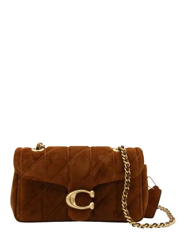 COACH Tabby Quilted Leather Mini Shoulder Bag With Metal Logo - Brown