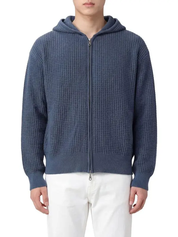 COOR Relaxed Fit Cotton Zip-up Hoodie - Blue