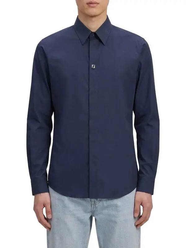Fendi Classic Cotton Poplin Shirt - Blue
