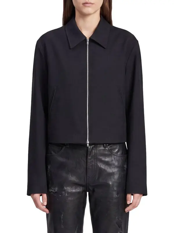 Our Legacy Merino Wool Shirt Jacket With Zip Closure And Dropped Shoulders - Black