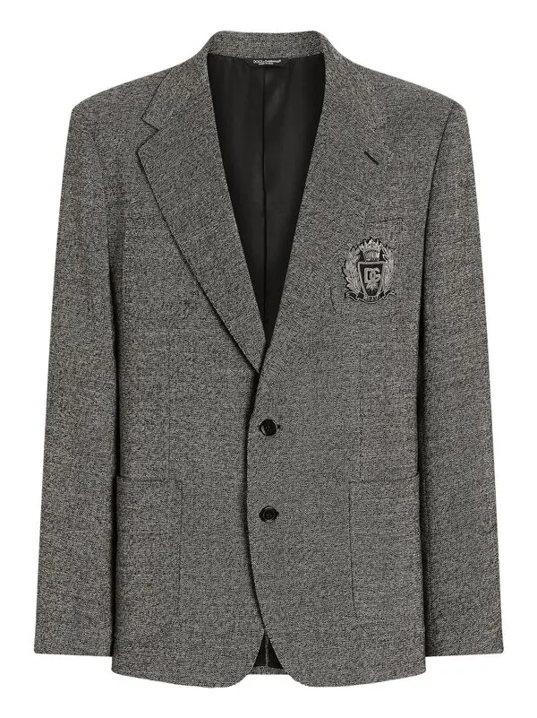 Dolce & Gabbana Portofino Single-breasted Jacket In Birdseye Wool Suits And Blazers - Multicolor