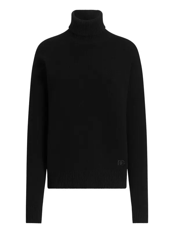 Dolce & Gabbana Wool Turtleneck Pullover Sweaters And Cardigans - Black