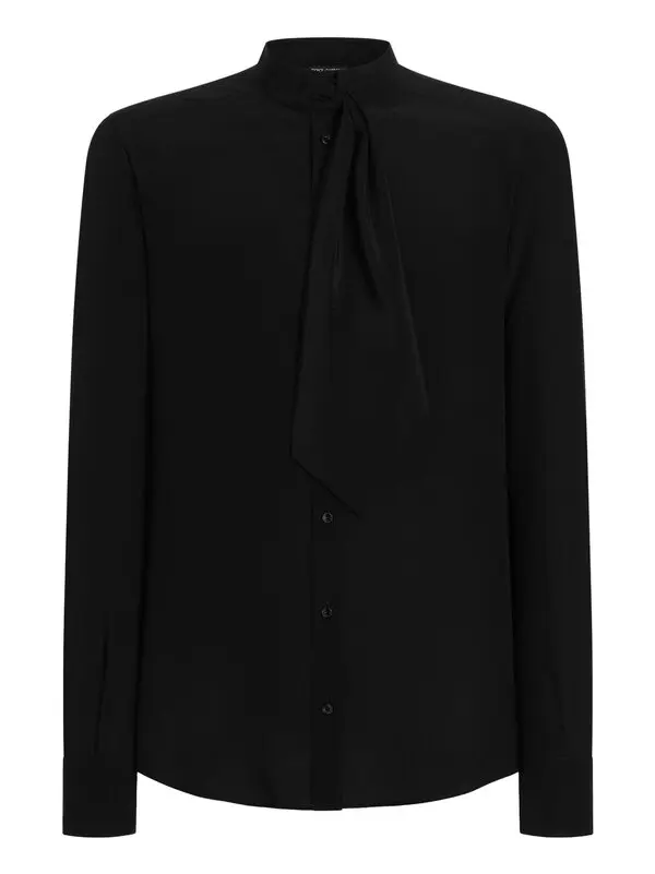 Dolce & Gabbana Crêpe De Chine Martini Shirt Shirts - Black