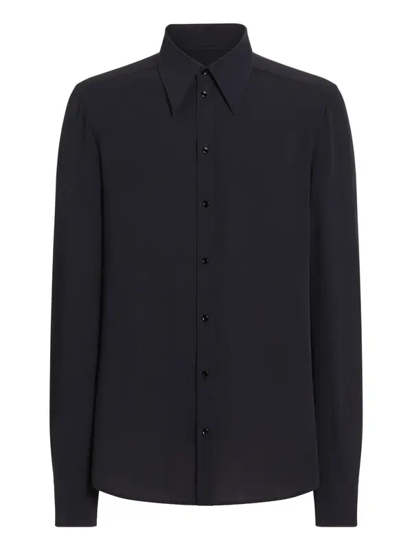 Dolce & Gabbana Crêpe De Chine Shirt Shirts - Blue