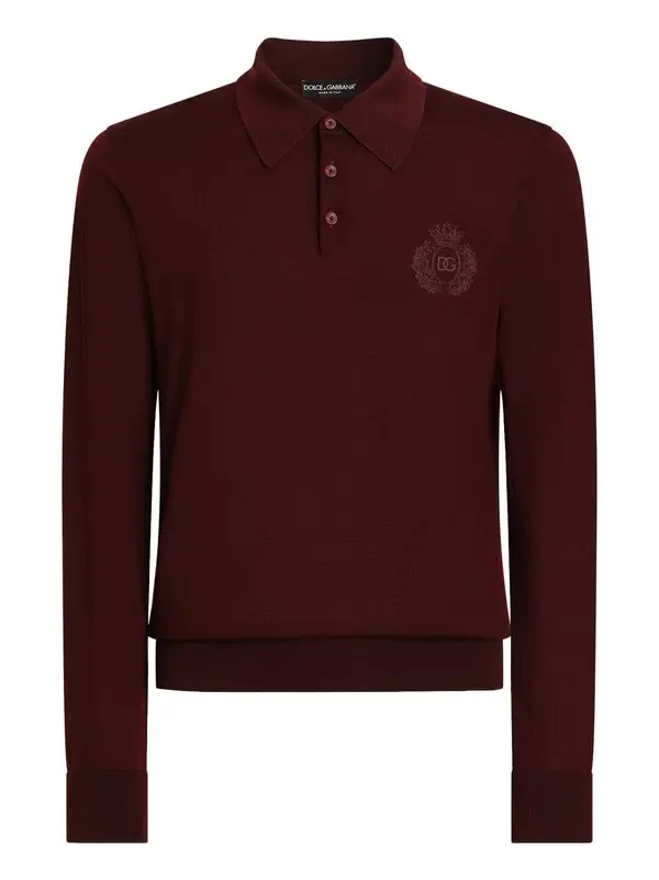 Dolce & Gabbana Knit Polo Shirt With Embroidery Sweaters And Cardigans - One-color