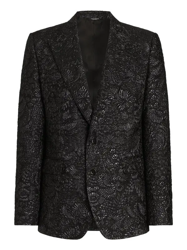 Dolce & Gabbana Sicilia Light Single-breasted Brocade Jacket - Black