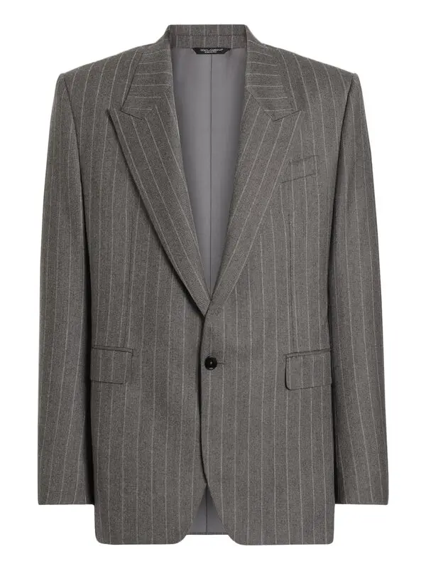 Dolce & Gabbana Palermo Single-breasted Pinstripe Wool Jacket Collection - Multicolor