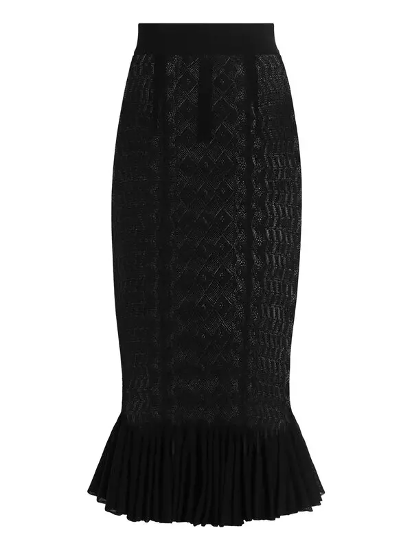 Dolce & Gabbana Lace-stitch Knit Skirt Skirts - Black