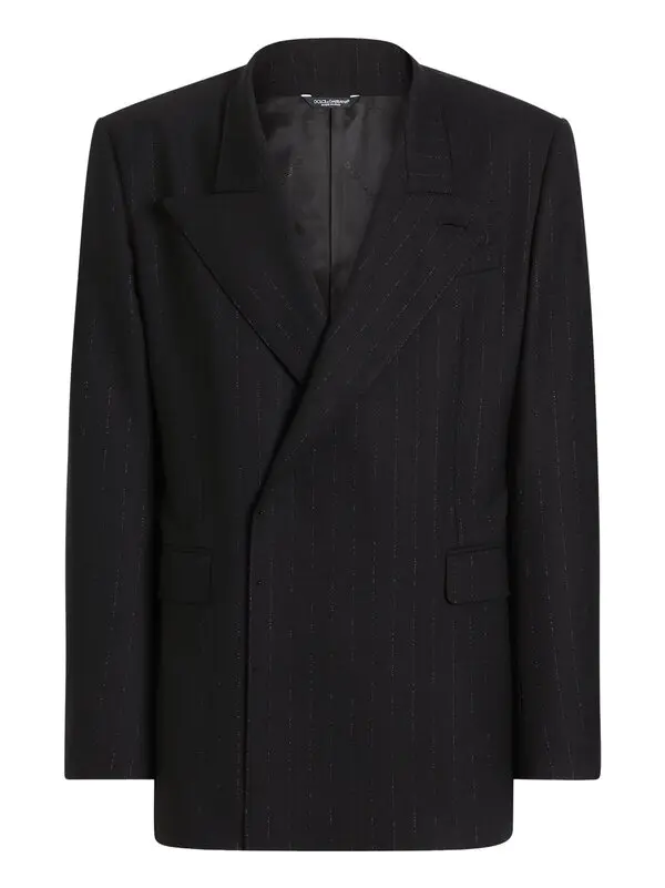 Dolce & Gabbana Sicilia Double-breasted Pinstripe Wool Jacket Suits And Blazers - Multicolor