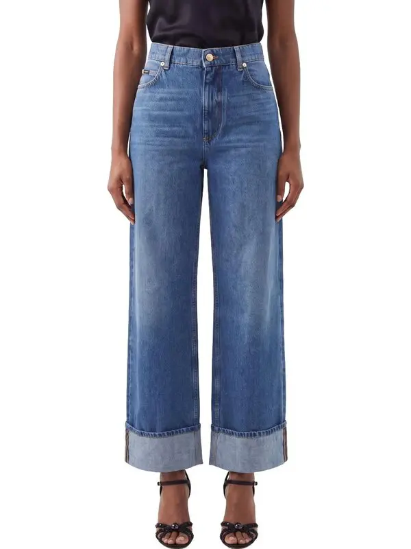 Dolce & Gabbana High Rise Wide Leg Jeans - Denim