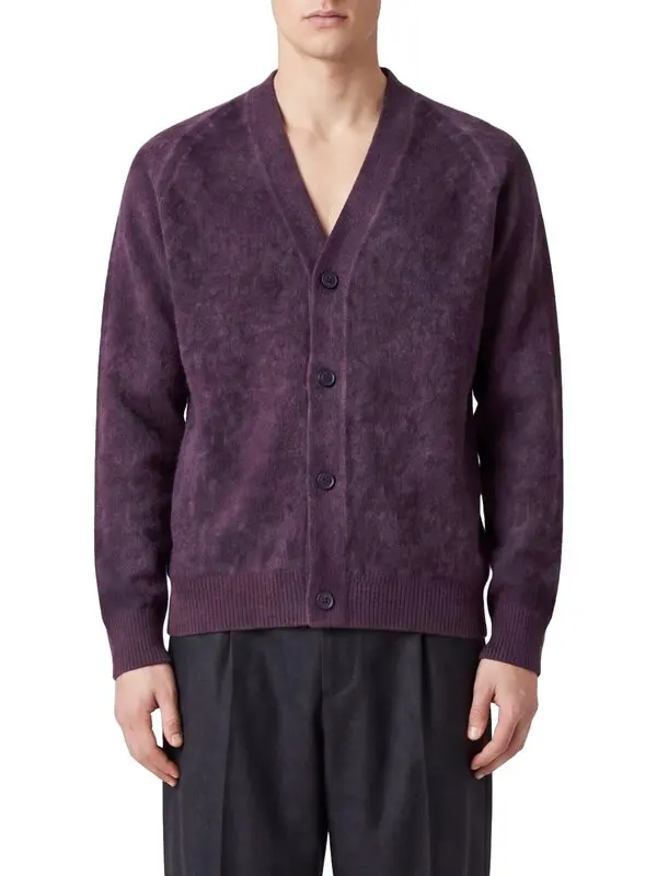 Avant Toi 100% Cashmere Relaxed Fit V-neck Cardigan - Red