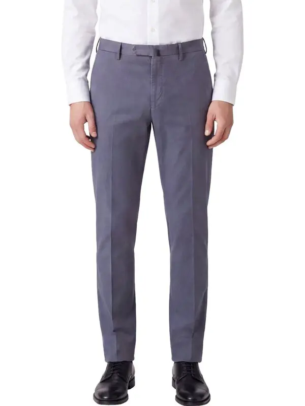 Incotex Slim Fit Stretch Cotton Chinos With Slant Pockets - Grey