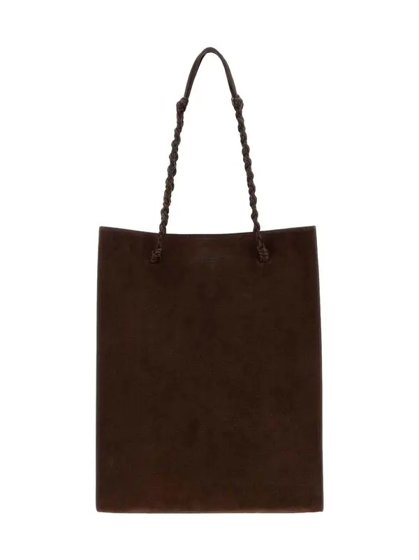 JIL SANDER Tangle Medium Suede Calfskin Tote Bag - Grey