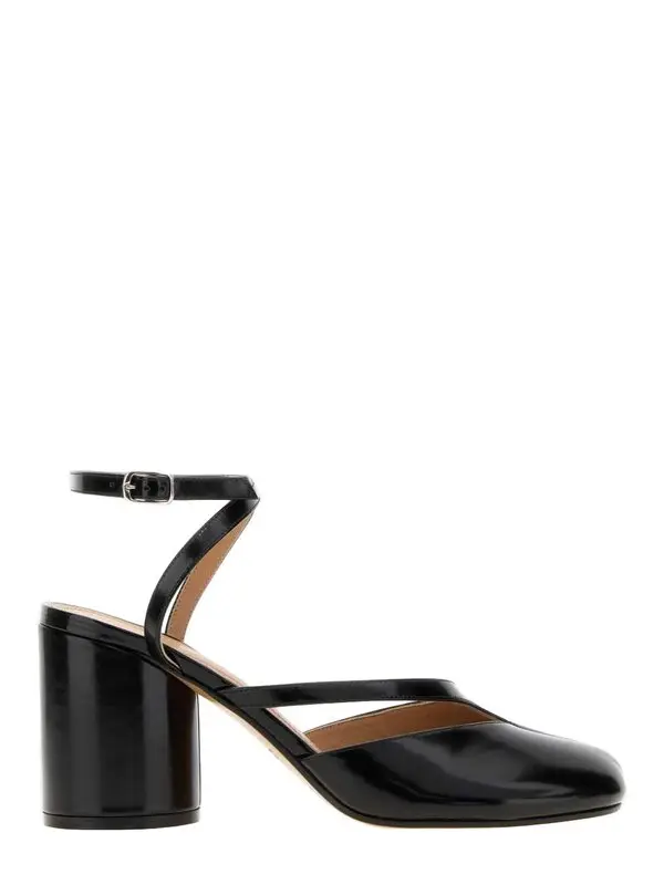 MAISON MARGIELA Tabi Calfskin Pumps With High Cylindrical Heel - Black