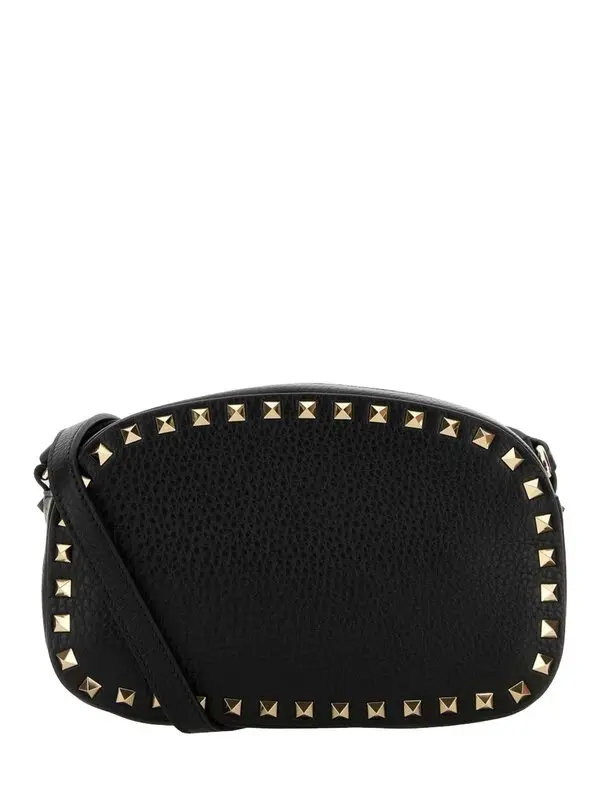 Valentino Garavani Rockstud Embroidered Calfskin Mini Crossbody Bag - Black