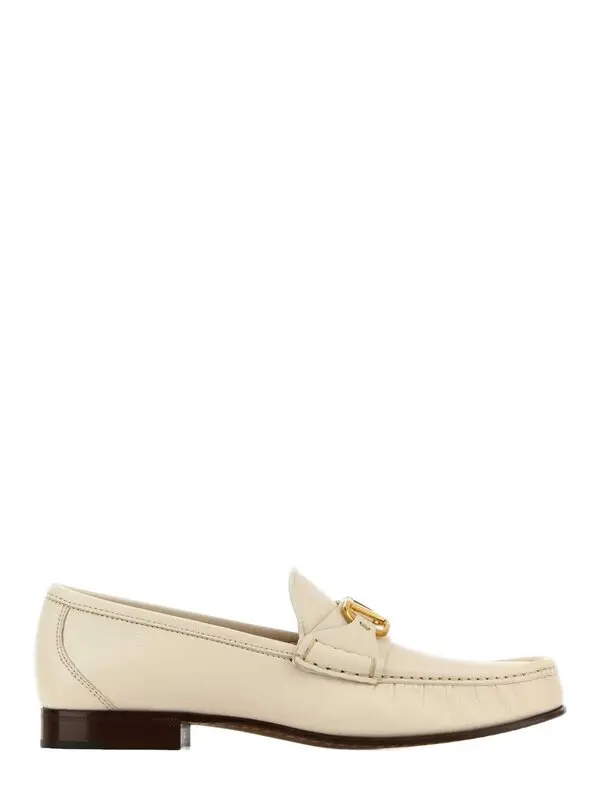 Valentino Garavani Vlogo Signature Smooth Calfskin Penny Loafers - Ivory