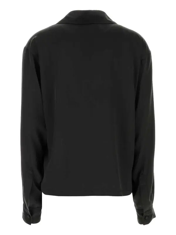 TOM FORD V-neck Silk Blouse With Long Dropped-shoulder Sleeves - Black