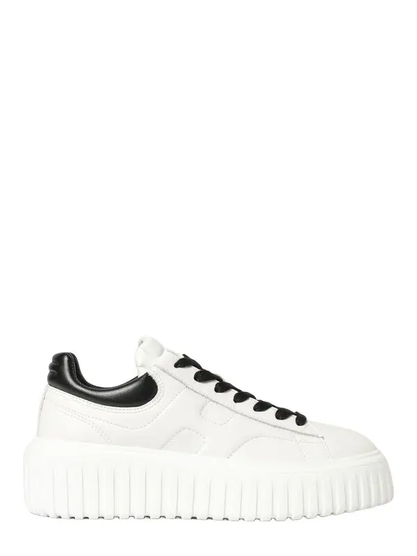 Hogan Smooth Leather Sneakers With Side H Logo - White 1