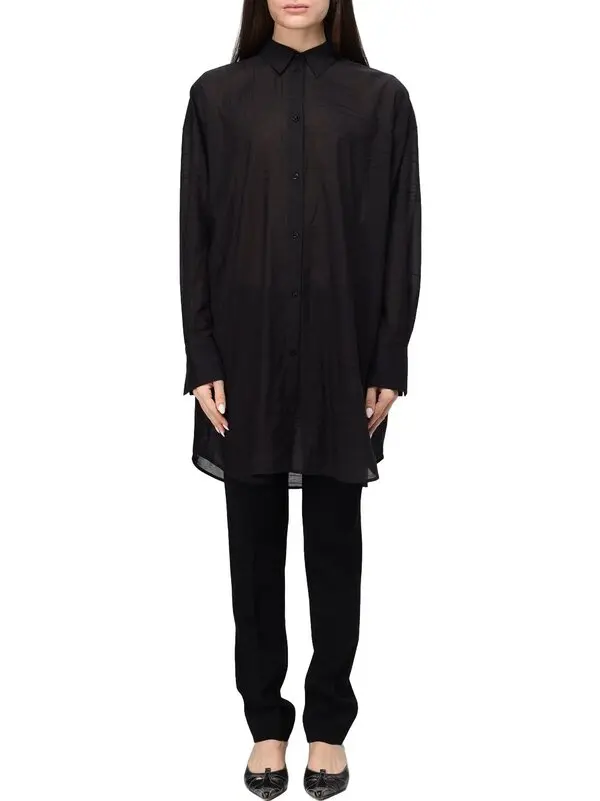 TOTEME Oversized Monogram Print Shirt - Black