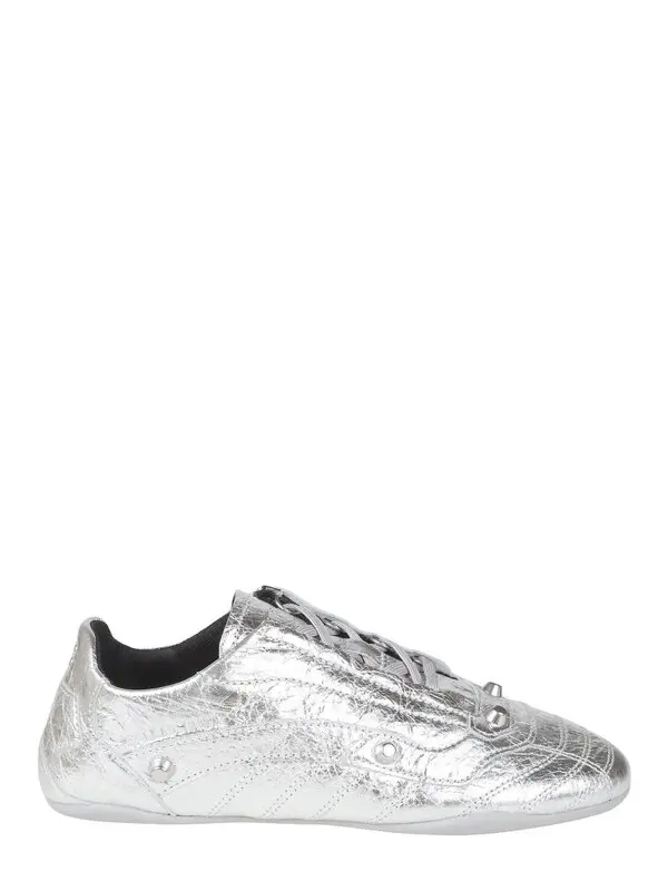 Balenciaga City Arena Lambskin Sneakers With Studs - Silver