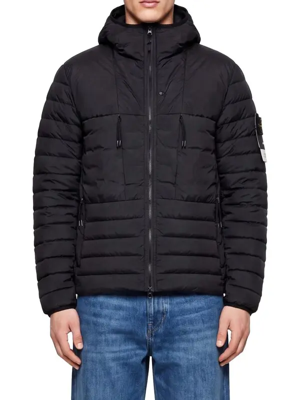 Stone Island Quilted Nylon Hooded Down Puffer Jacket - Black