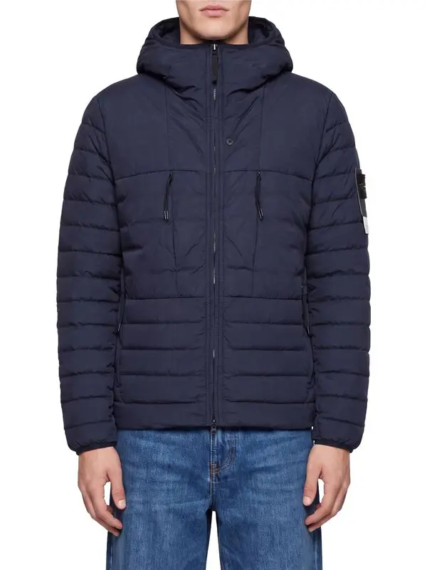 Stone Island Quilted Nylon Hooded Down Puffer Jacket - Navy