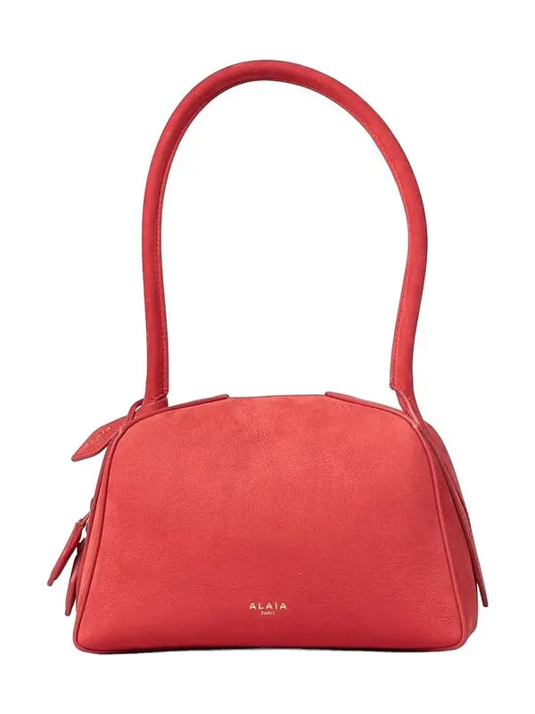 Alaïa Small Le Bouledogue Bowling Bag In Calfskin Leather And Nubuck - Red