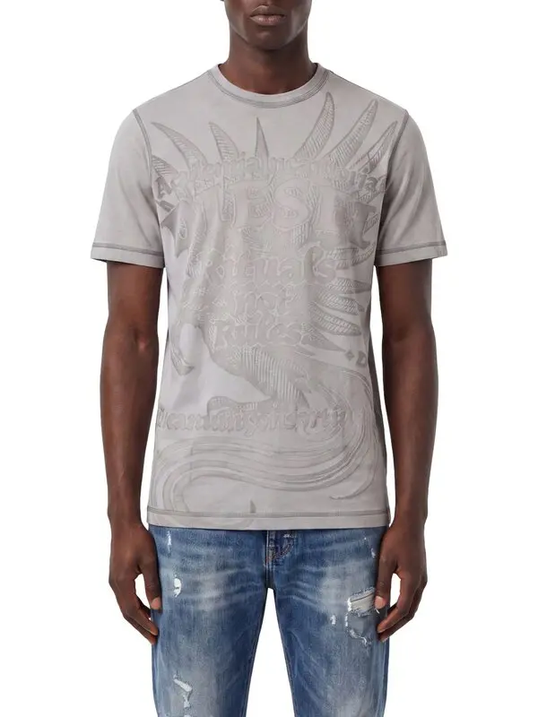 DIESEL® Slim Fit Graffiti Logo Print T-shirt In Cotton - White