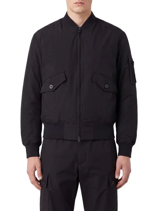 Y3 High Collar Technical Fabric Bomber Jacket - Black