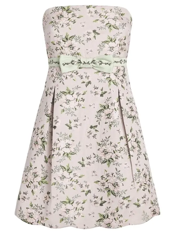 Alice + Olivia Strapless Babydoll Mini Dress - Pink