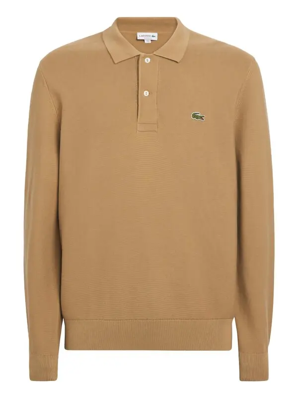 Lacoste Cotton Piqué Polo Sweatshirt - Brown