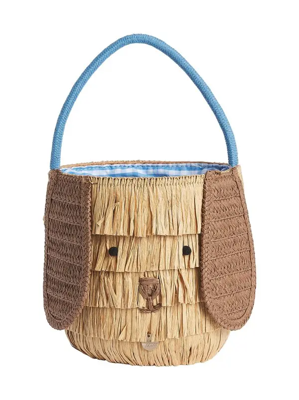 MERI MERI Raffia Puppy Bag - Brown