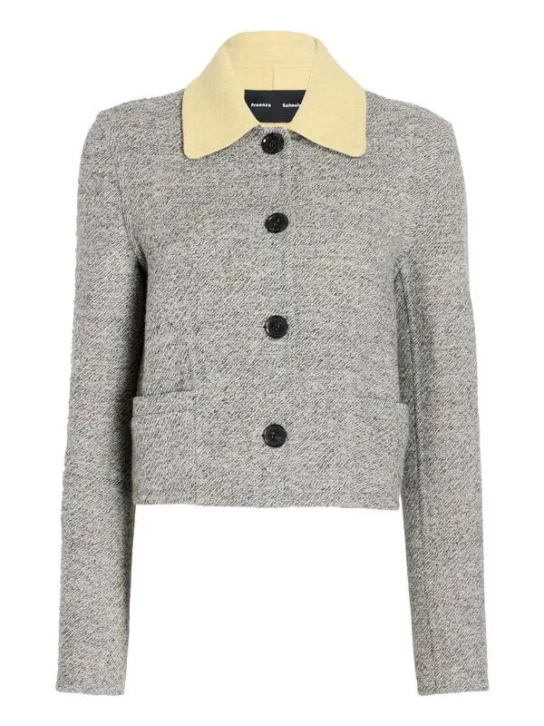 Proenza Schouler Cropped Wool-blend Jacket - Tan