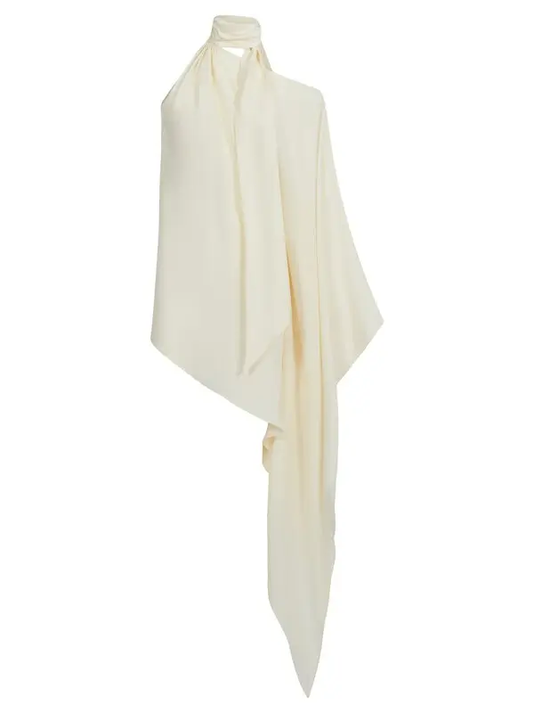 TALLER MARMO Atlas Scarf-neck Crepe Cady Mini Dress - Ivory