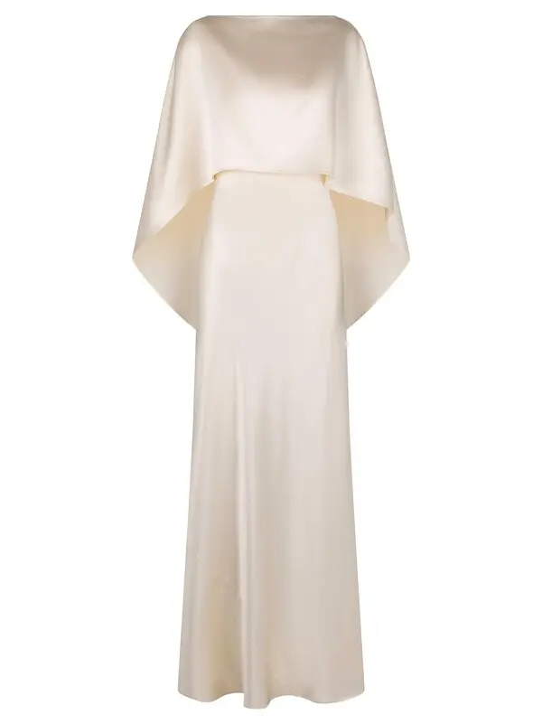 HEIRLOME Anna Silk Cape Maxi Dress - Ivory