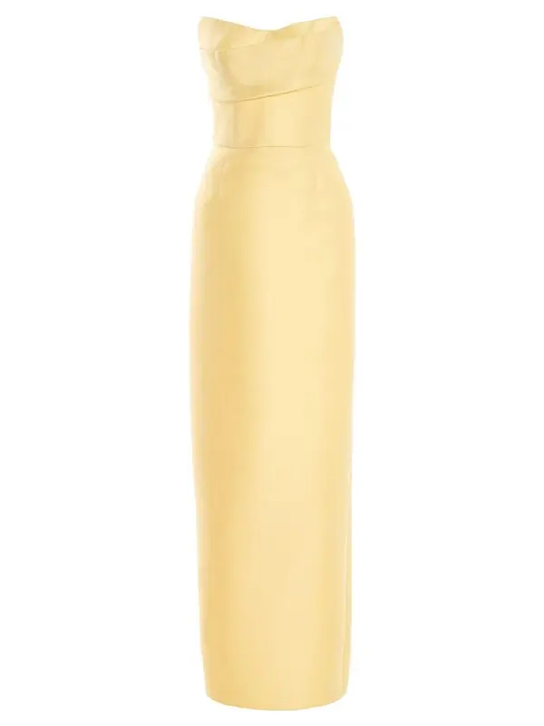 Monique Lhuillier Strapless Column Gown - Yellow